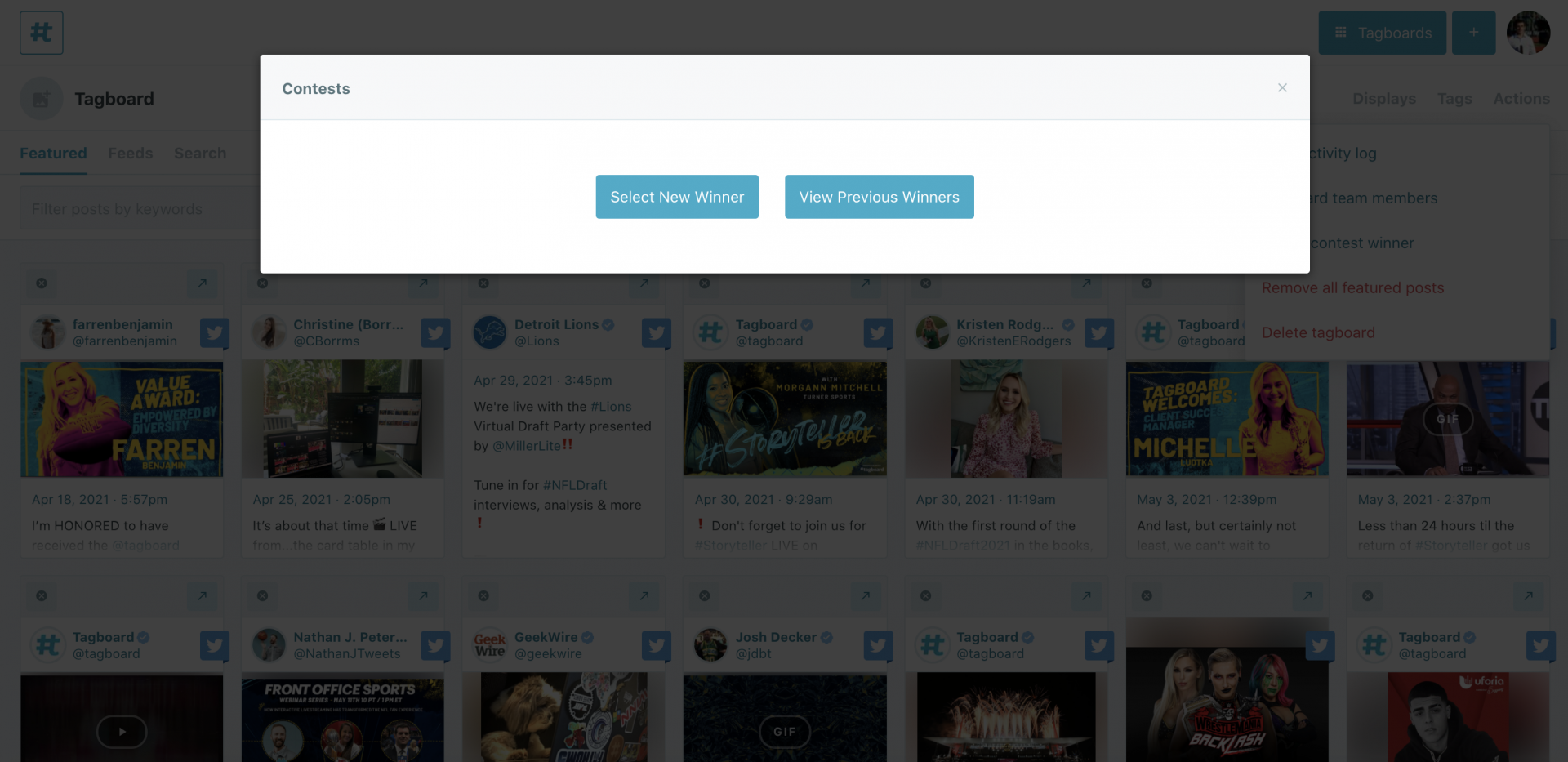 New Tagboard Features