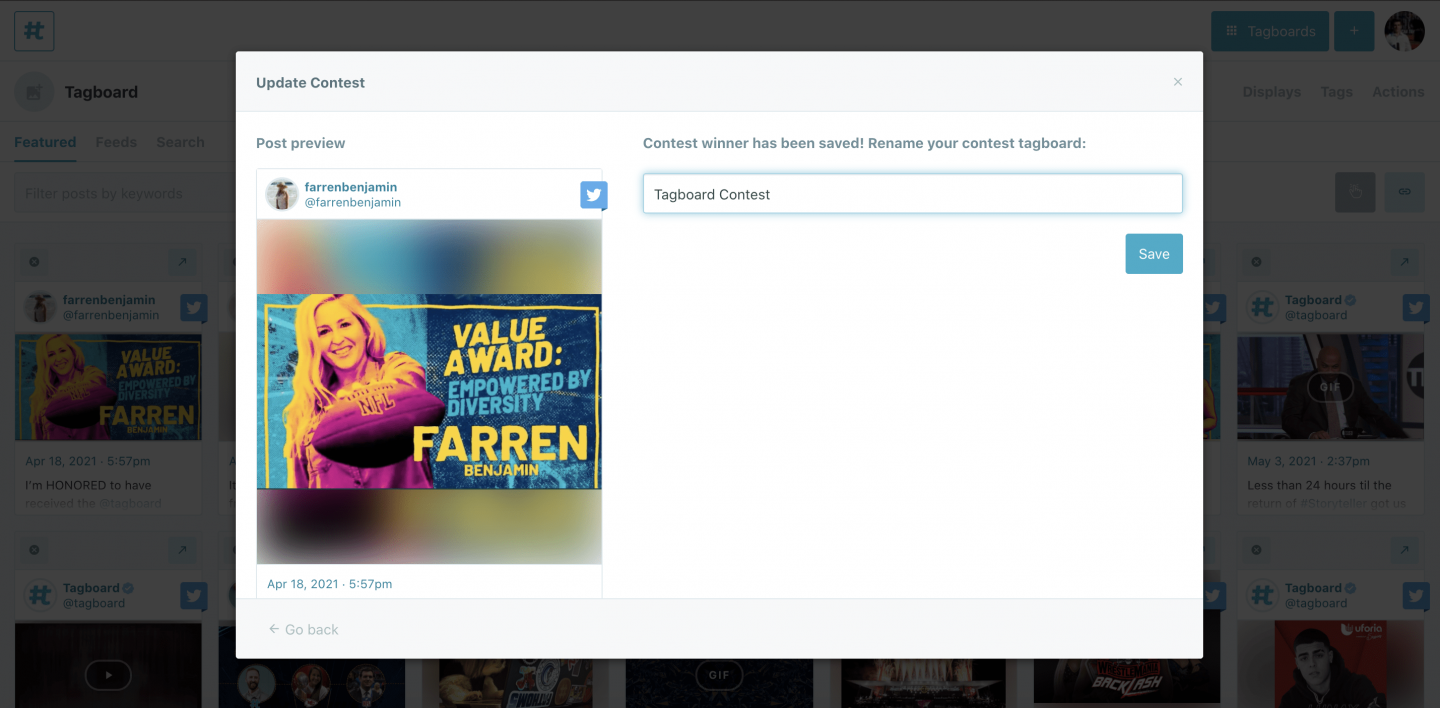 New Tagboard Features