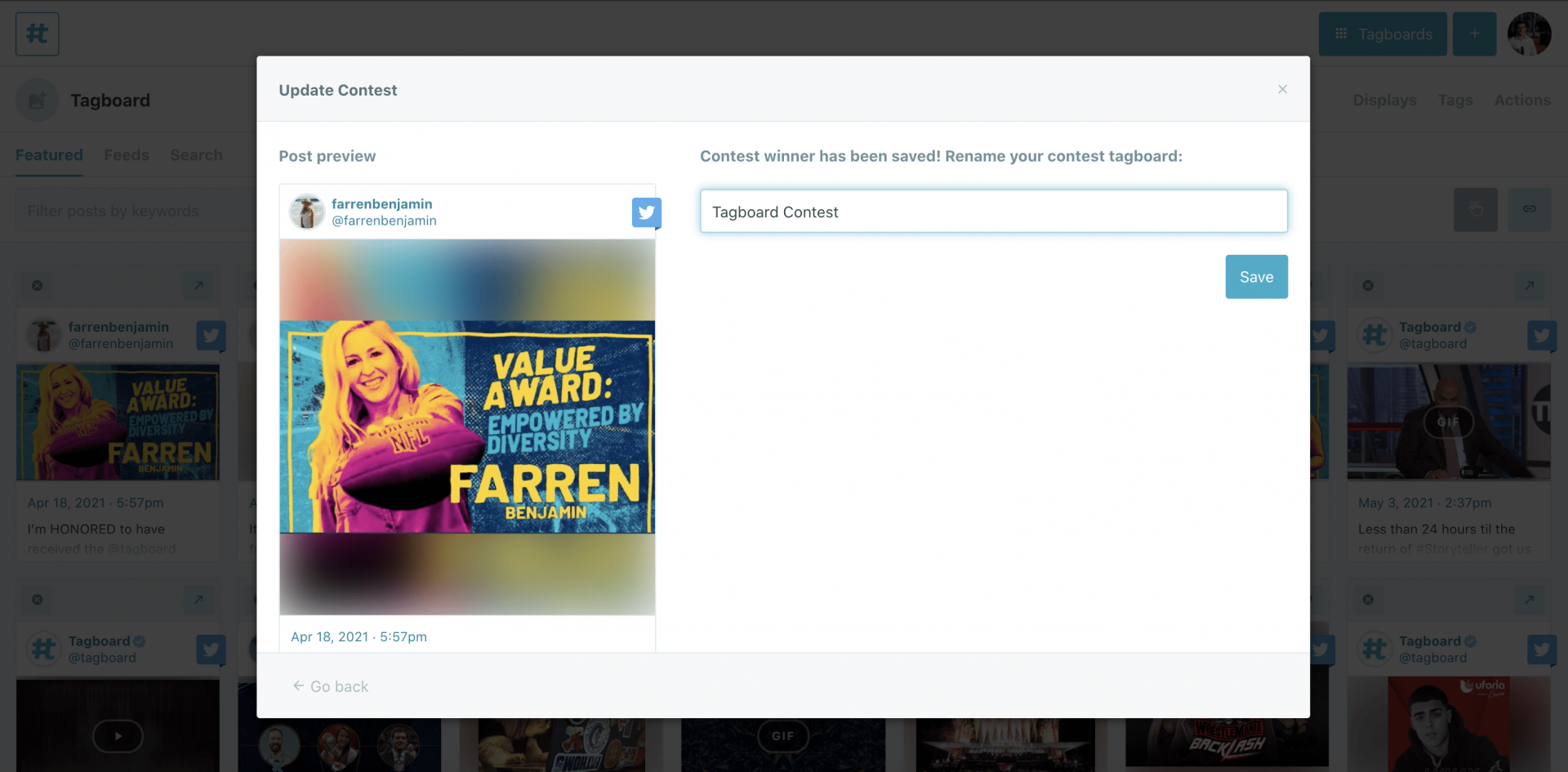 New Tagboard Features